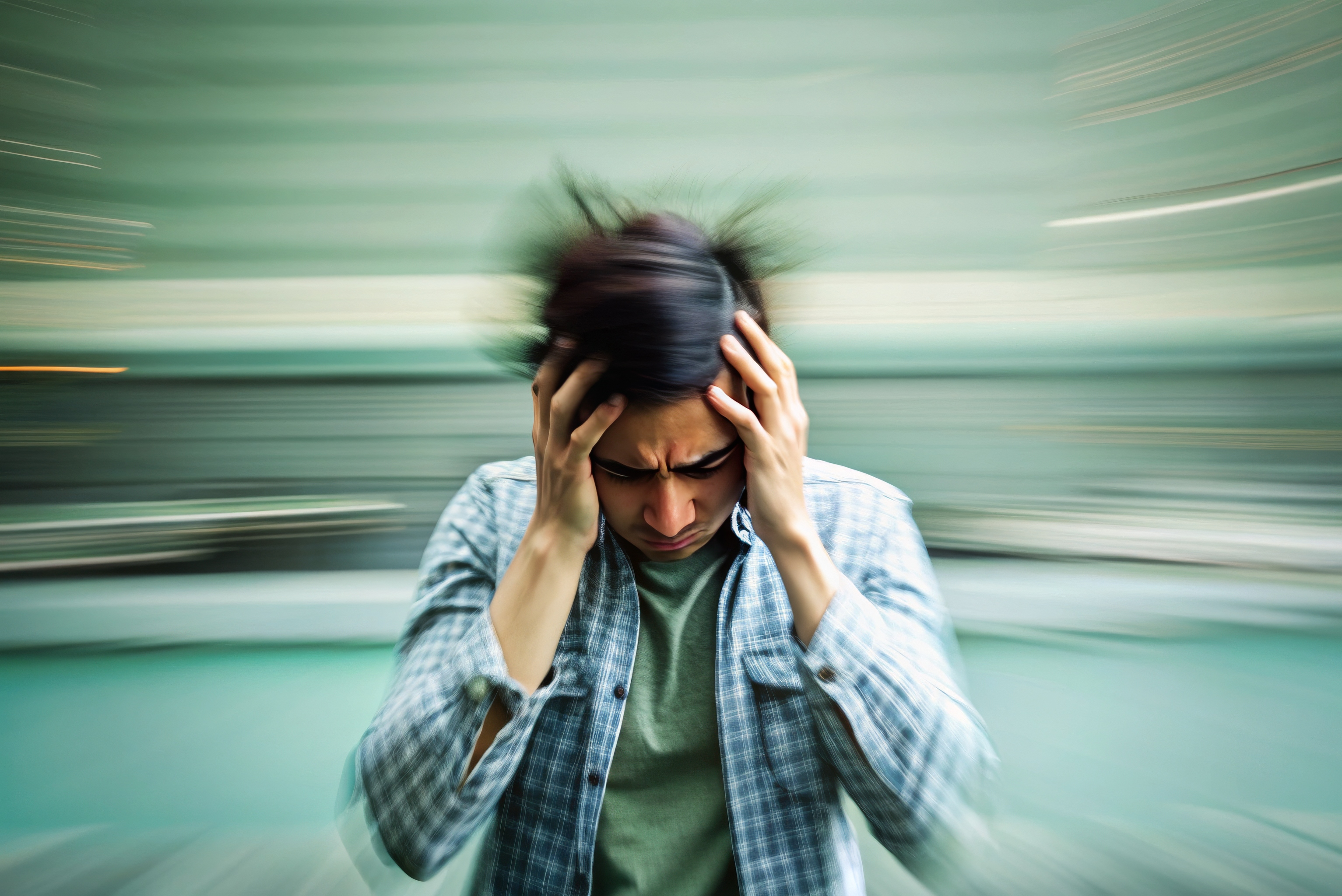 man stressed because of time stress